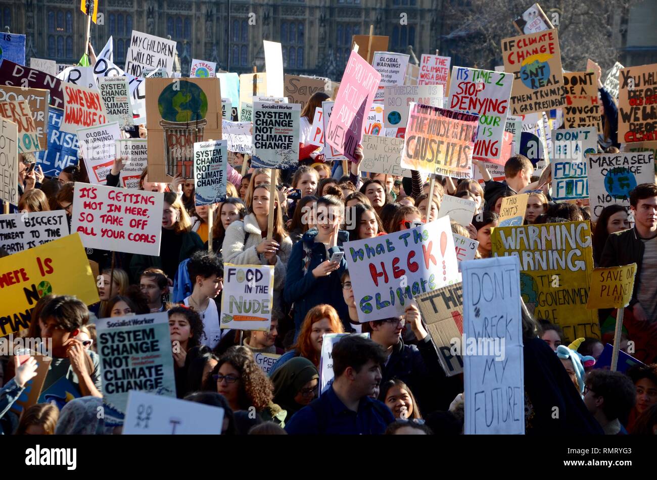 school children in london who left school to protest against the ...