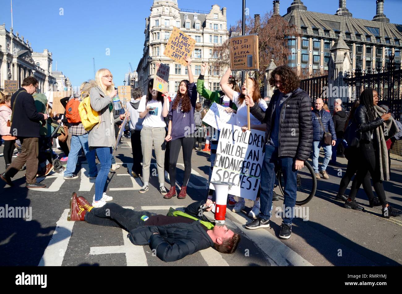 school children in london who left school to protest against the ...