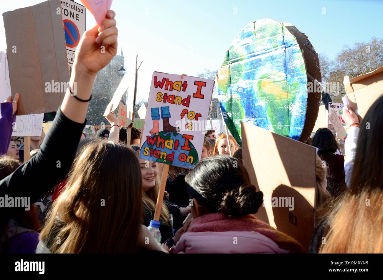school children in london who left school to protest against the ...