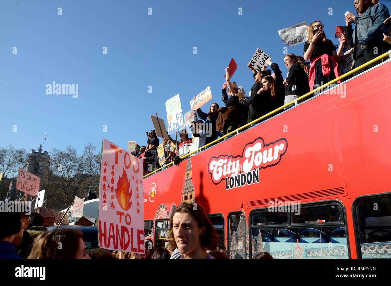 school children in london who left school to protest against the ...