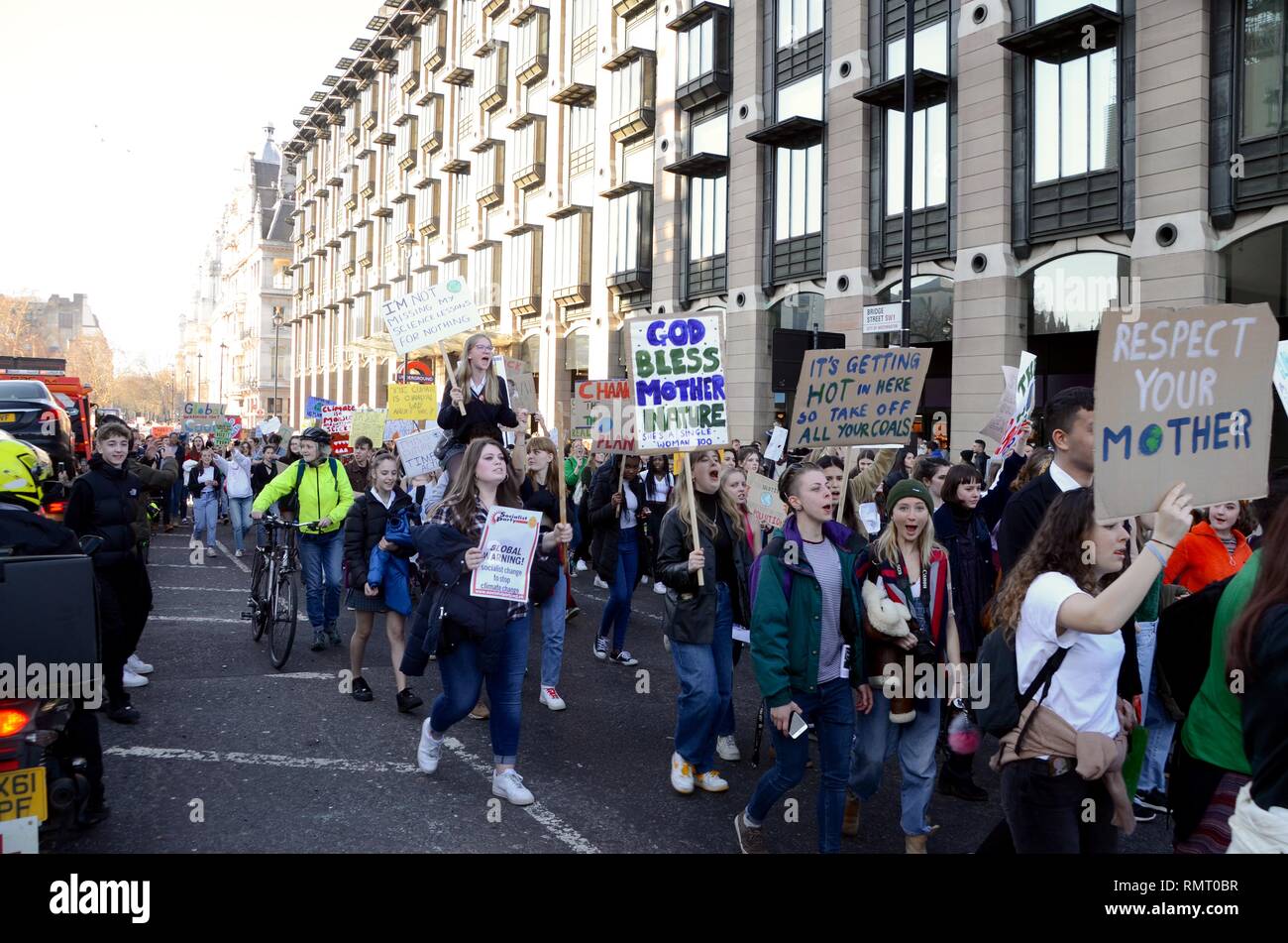 school children in london who left school to protest against the ...