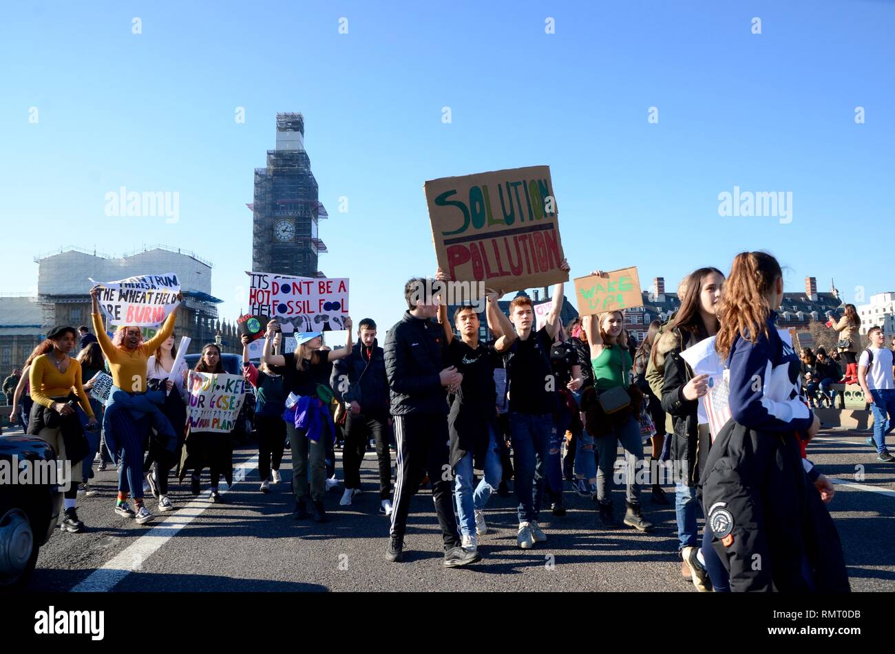 school children in london who left school to protest against the ...