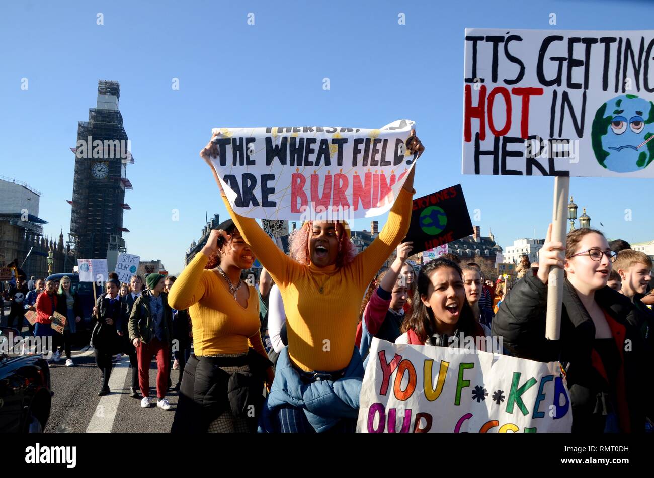 school children in london who left school to protest against the ...