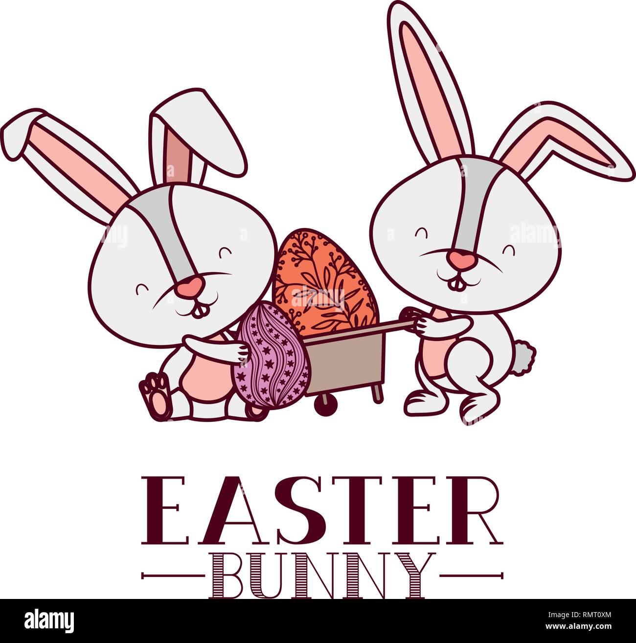 easter bunny label with egg isolated icon Stock Vector Image & Art - Alamy