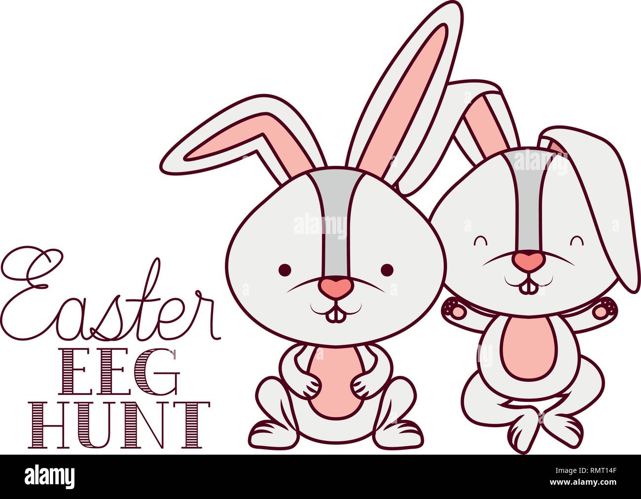 easter egg hunt label with rabbit icon Stock Vector Image & Art - Alamy