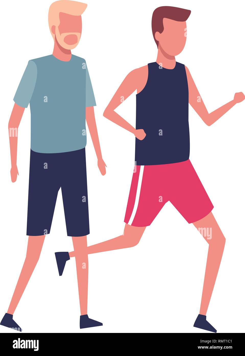 faceless guys sports running Stock Vector Image & Art - Alamy