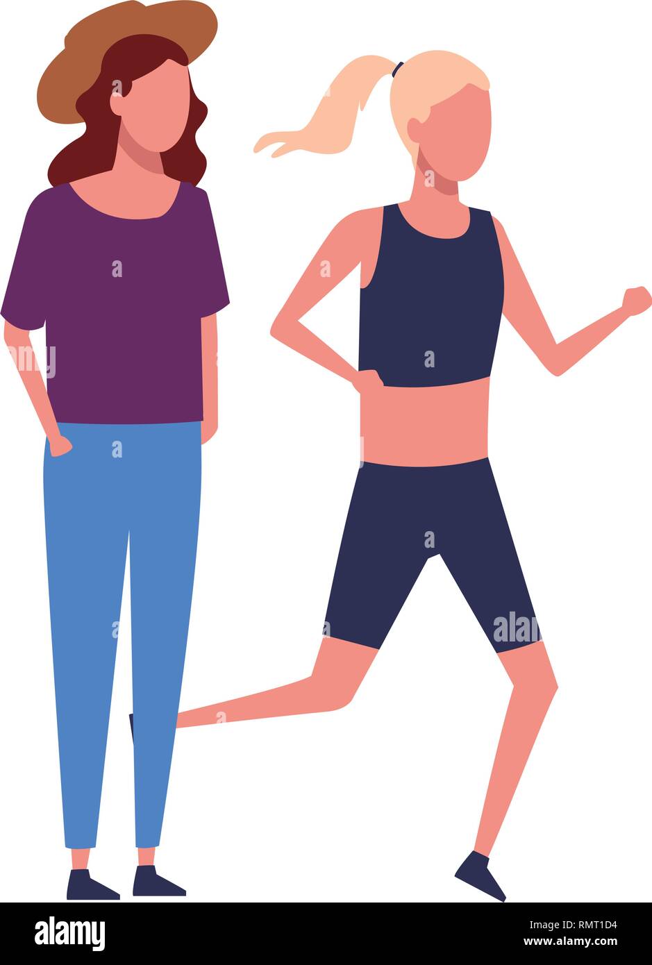 faceless girls running sports Stock Vector Image & Art - Alamy