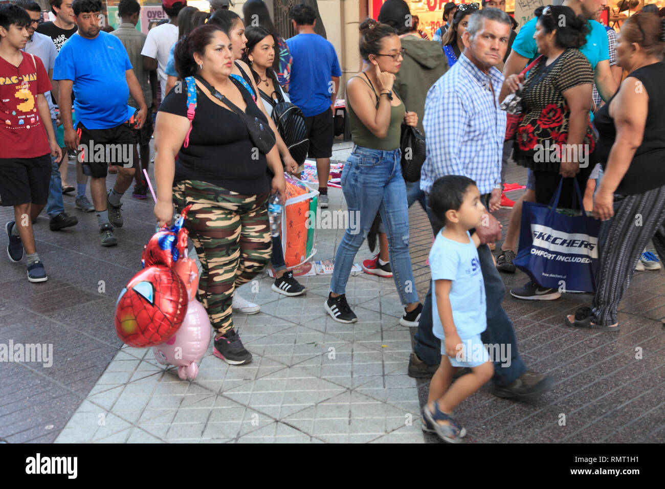 Chile, Santiago, street scene, people, crowd Stock Photo - Alamy