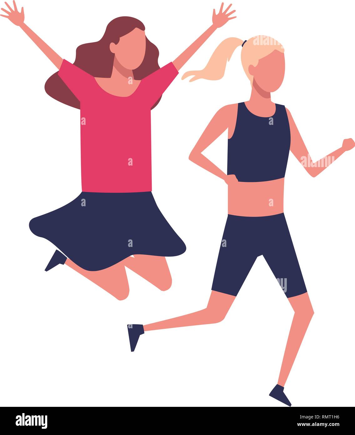 faceless girls sports excercise Stock Vector Image & Art - Alamy