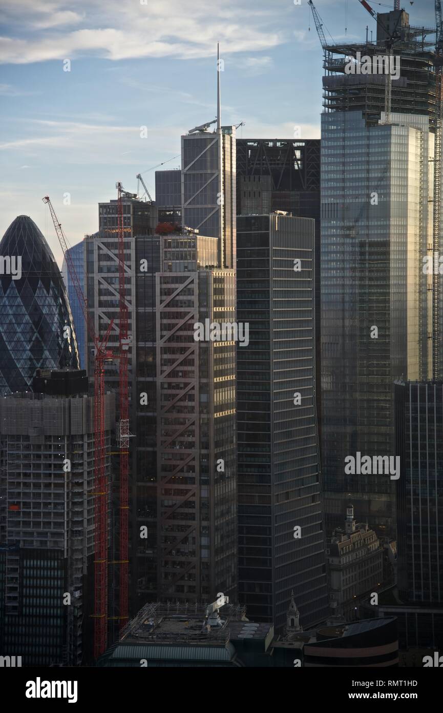 City of London construction of sky scrapers Stock Photo - Alamy