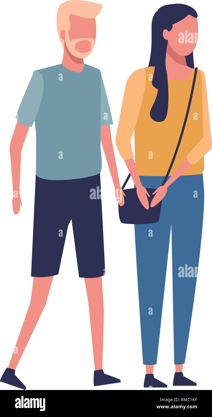 faceless couple walking together Stock Vector Image & Art - Alamy