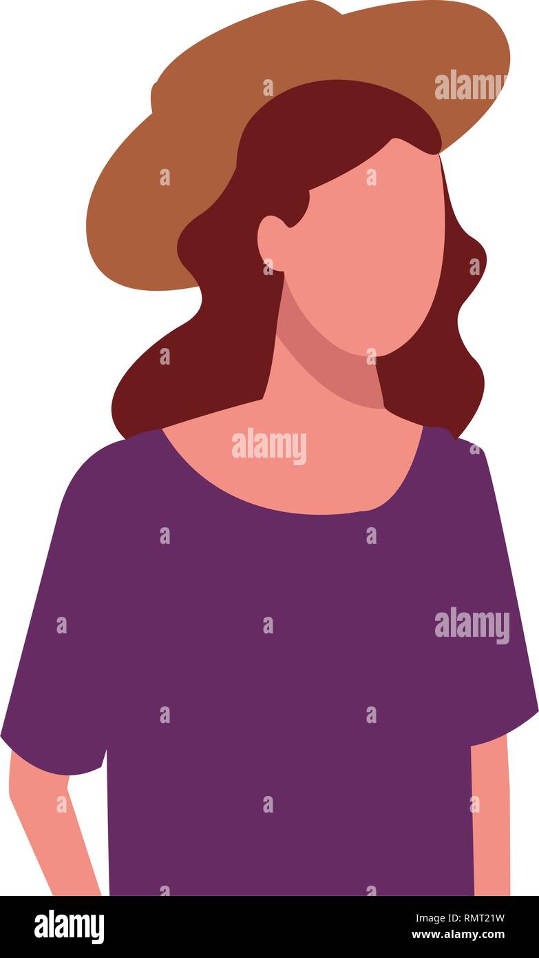 faceless girl hat portrait Stock Vector Image & Art - Alamy