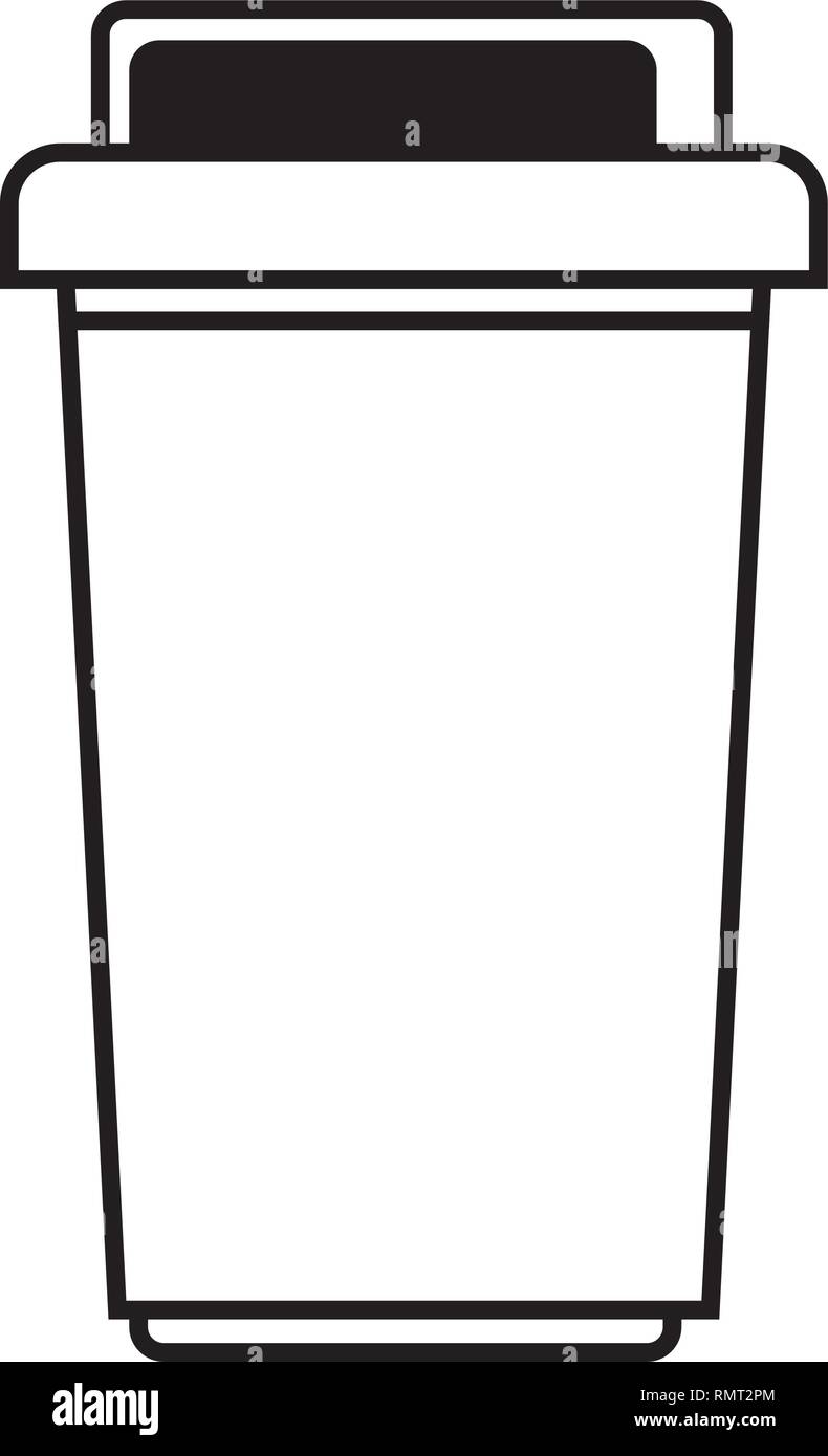 garbage can trash black and white Stock Vector Image & Art - Alamy