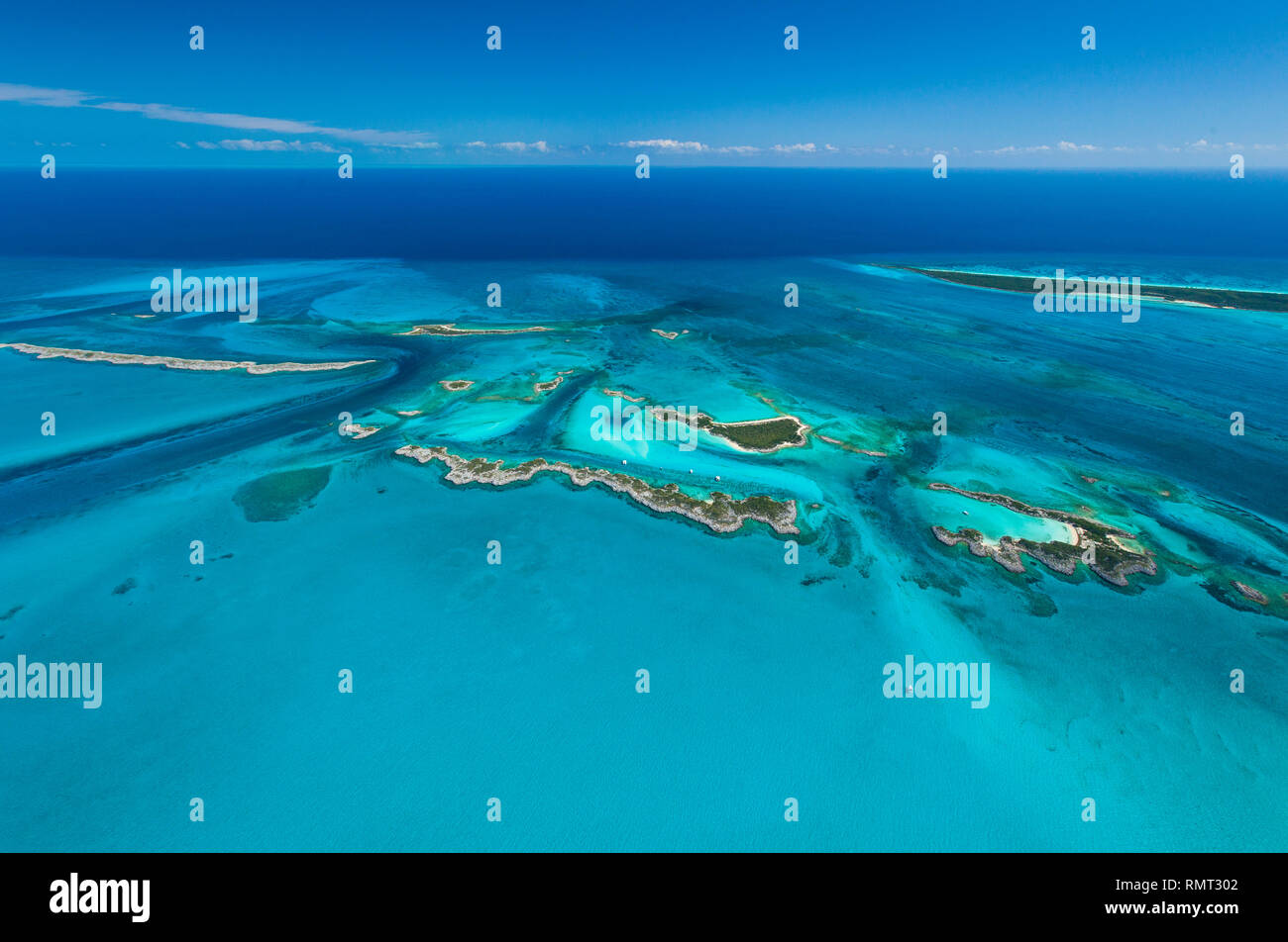 Aerial view, Exuma, Bahamas, America Stock Photo - Alamy