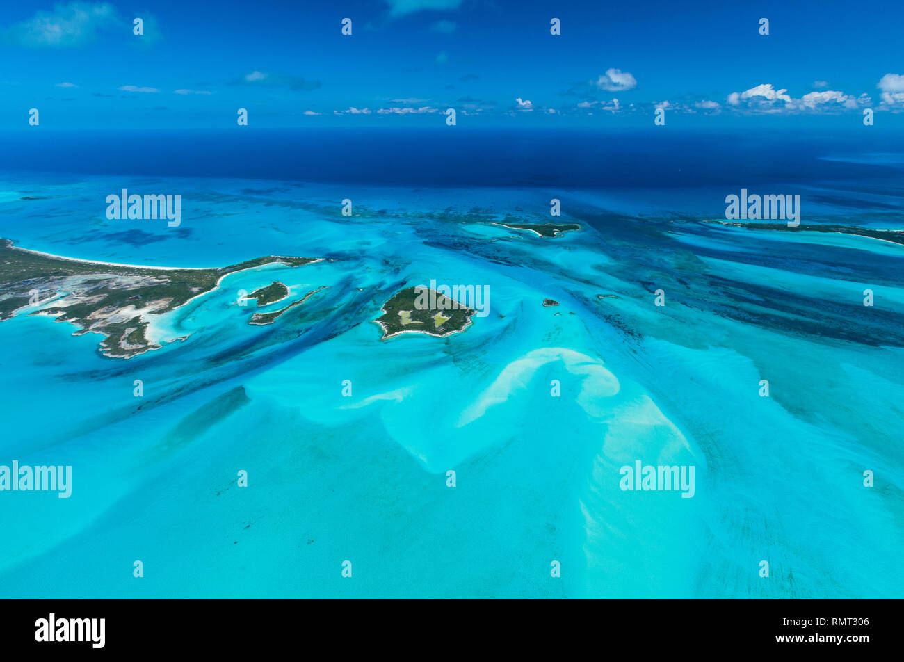 Aerial view, Exuma, Bahamas, America Stock Photo - Alamy