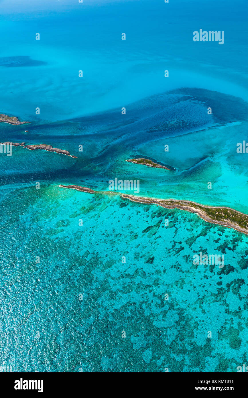 Aerial view, Exuma, Bahamas, America Stock Photo - Alamy
