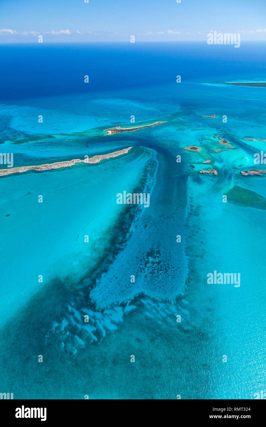 Aerial view, Exuma, Bahamas, America Stock Photo - Alamy