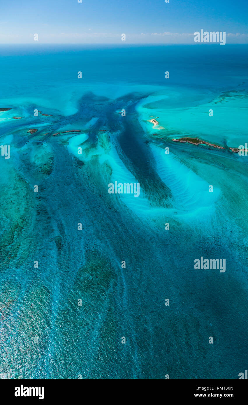 Aerial view, Exuma, Bahamas, America Stock Photo - Alamy