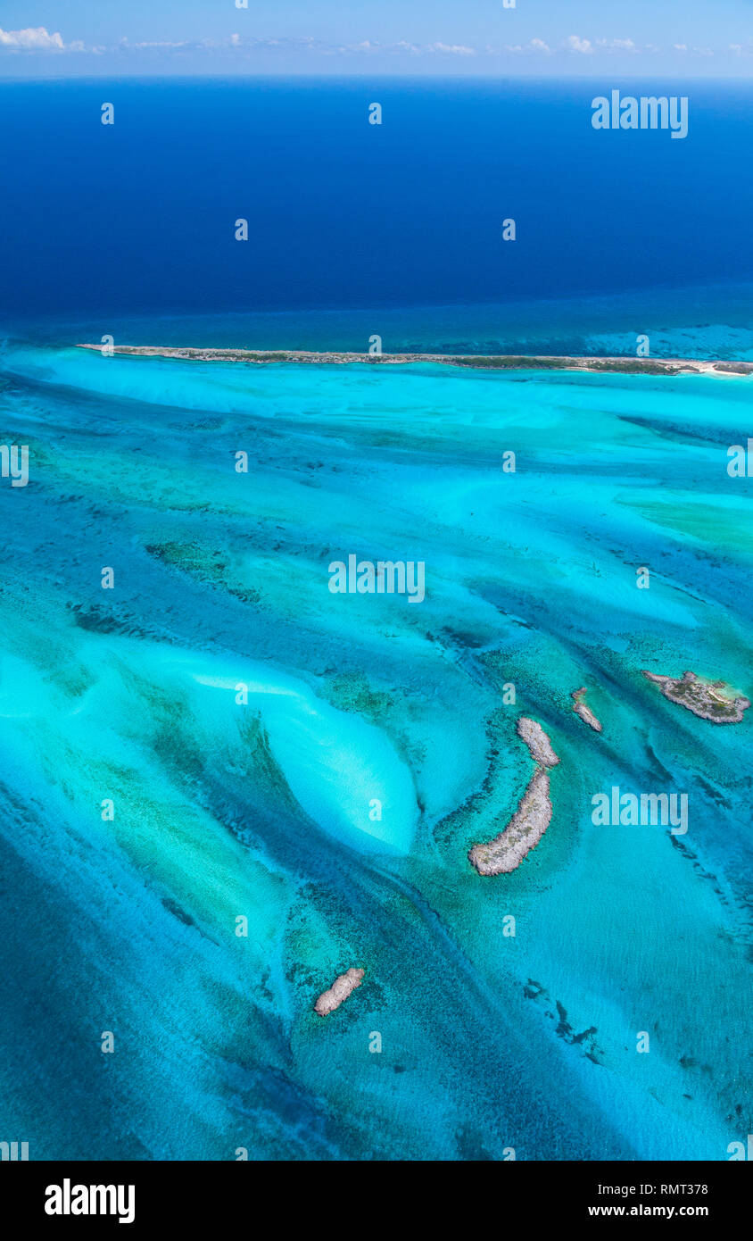 Aerial view, Exuma, Bahamas, America Stock Photo - Alamy