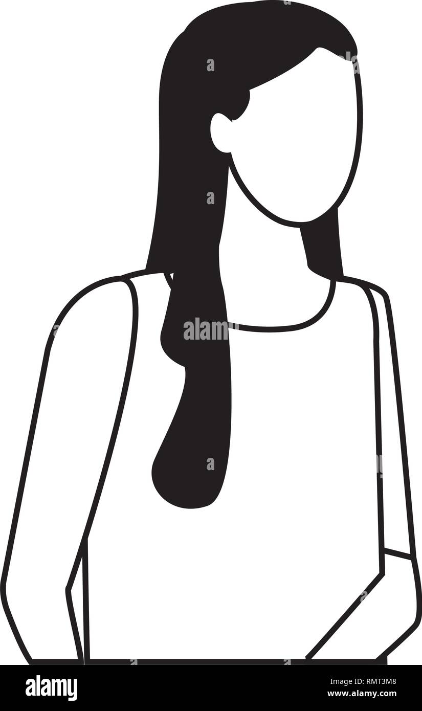 faceless girl portrait black and white Stock Vector Image & Art - Alamy