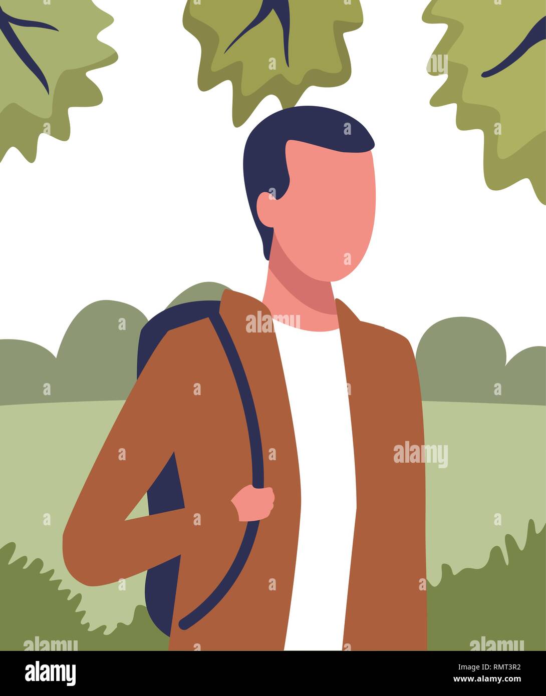 young man in nature profile cartoon Stock Vector Image & Art - Alamy