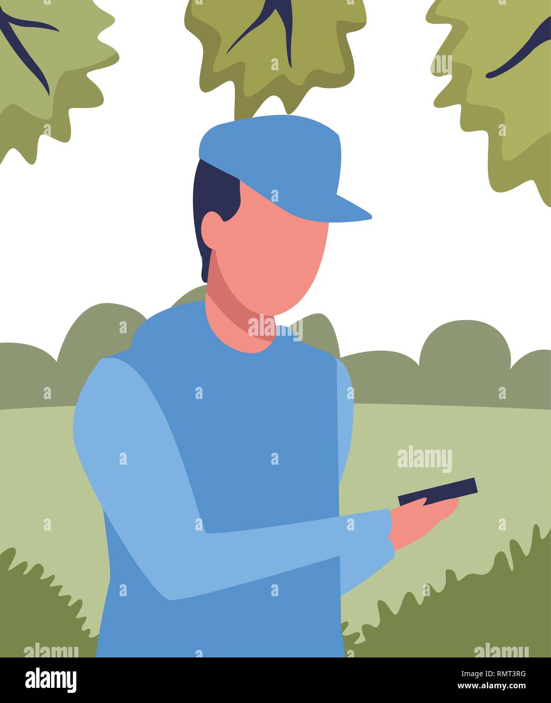 young man in nature profile cartoon Stock Vector Image & Art - Alamy