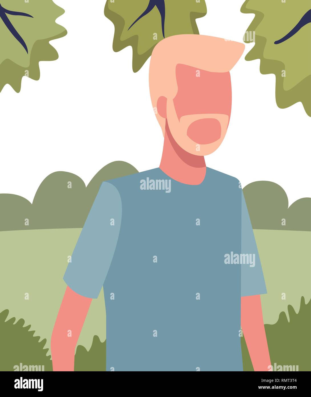 young man in nature profile cartoon Stock Vector Image & Art - Alamy