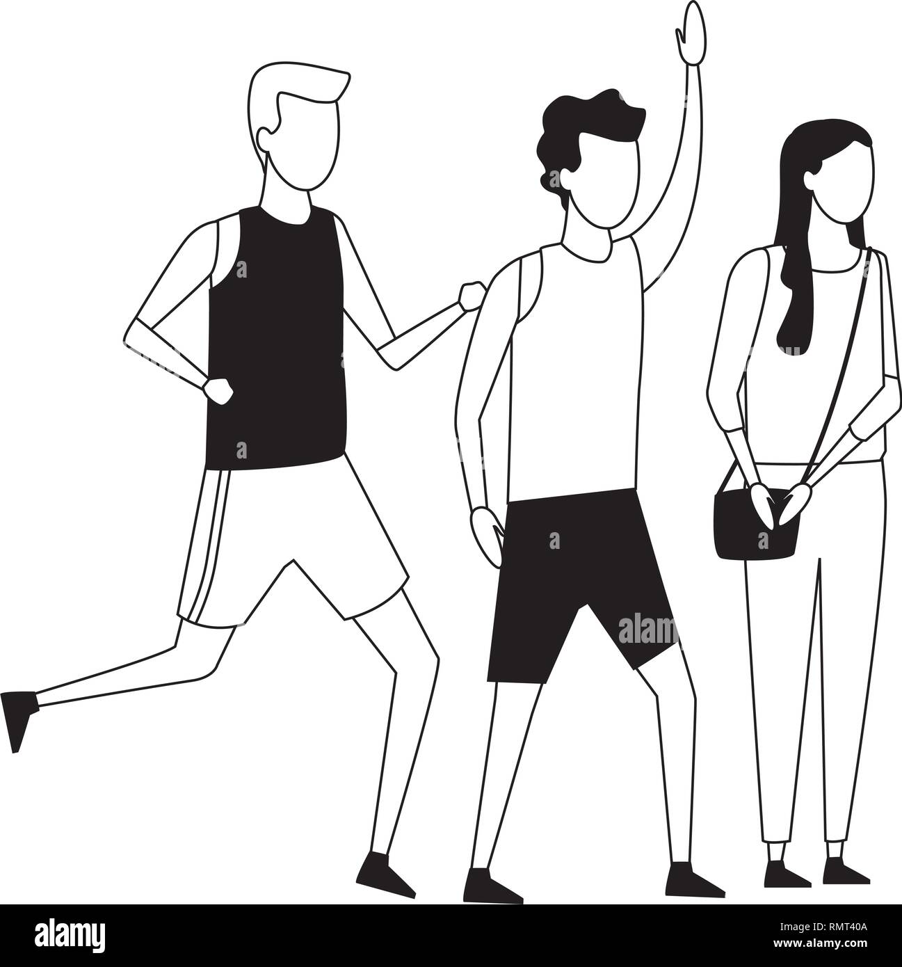 faceless group people black and white Stock Vector Image & Art - Alamy