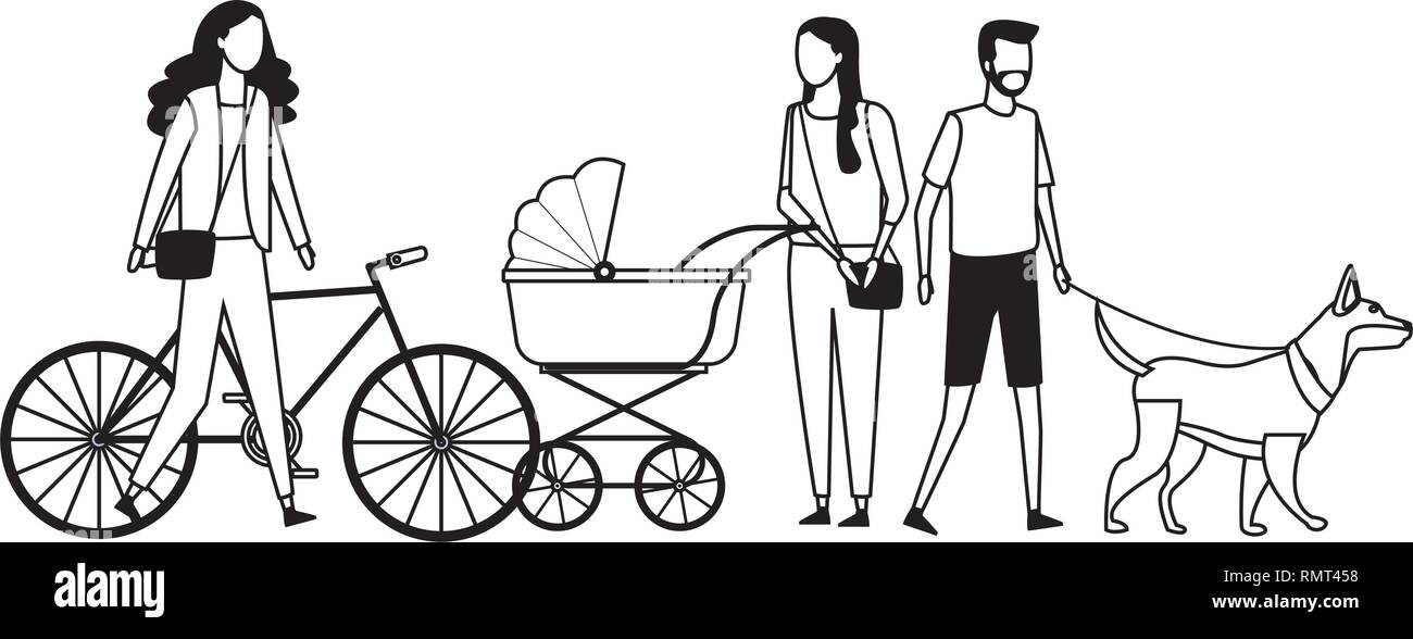 faceless people walking black and white Stock Vector Image & Art - Alamy