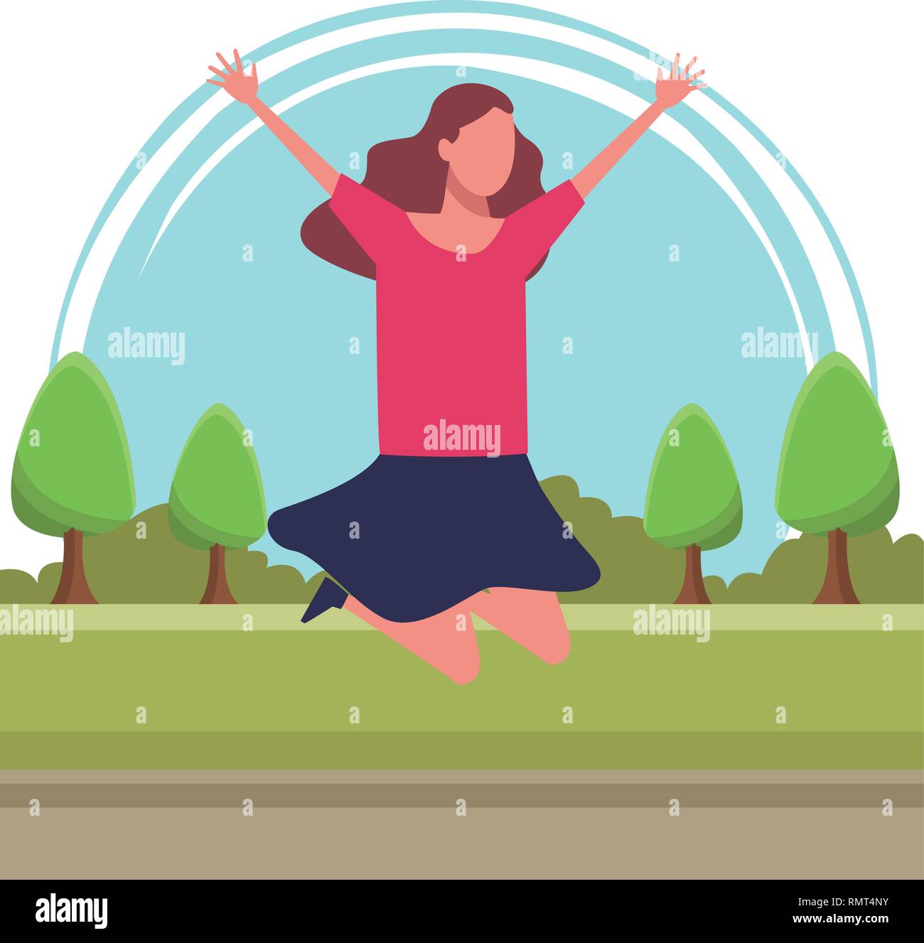 faceless girl cheerful portrait Stock Vector Image & Art - Alamy