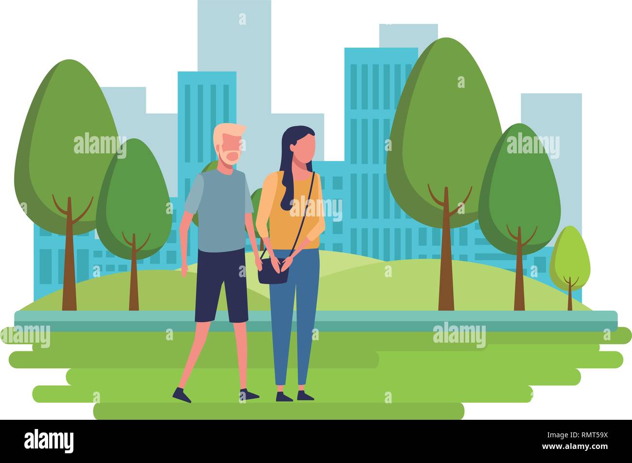 faceless couple walking together Stock Vector Image & Art - Alamy