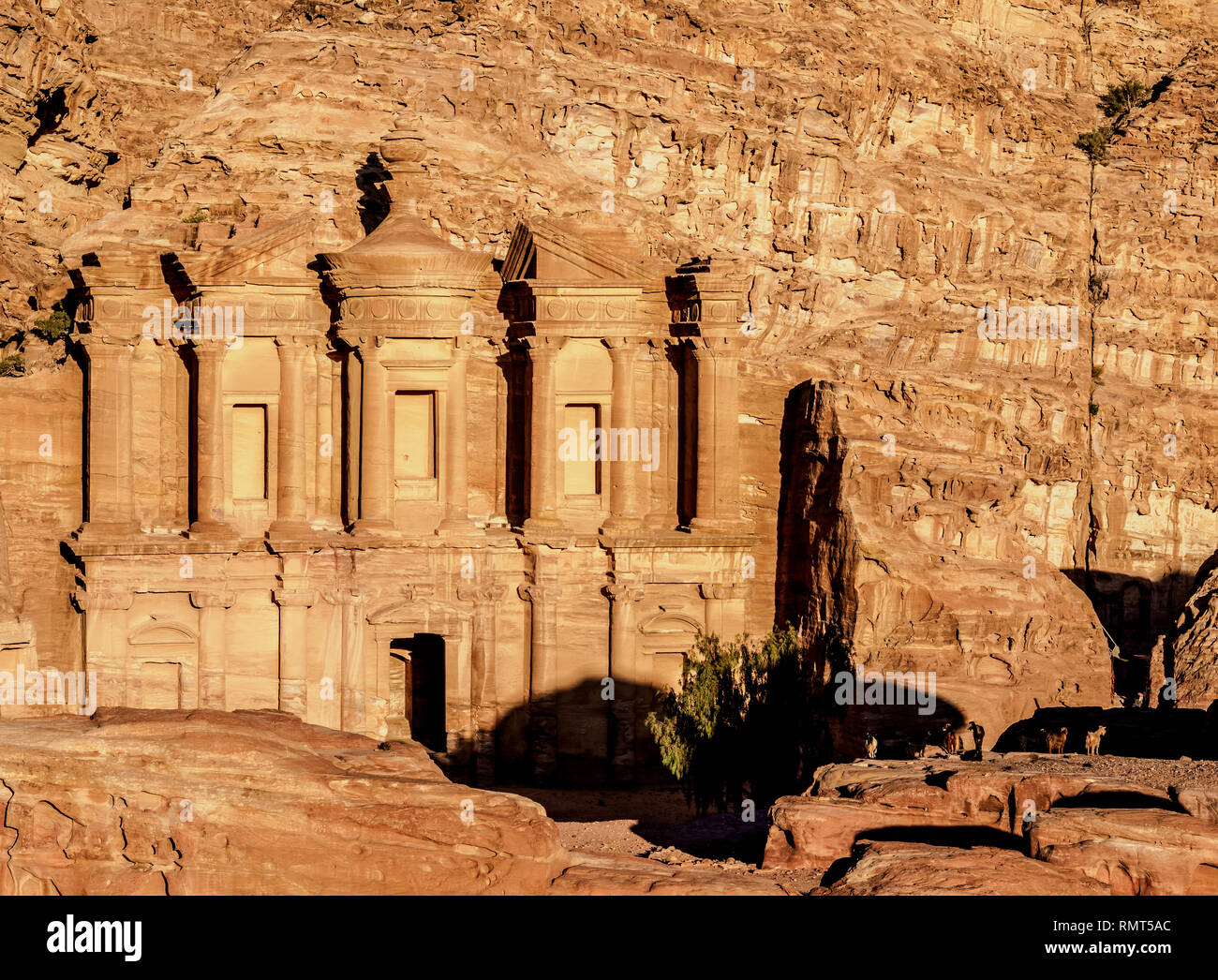 The Monastery, Ad-Deir, elevated view, Petra, Ma'an Governorate, Jordan ...