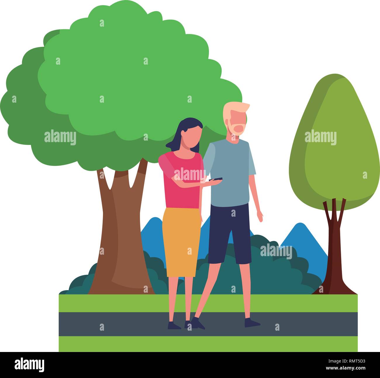 faceless couple walking together Stock Vector Image & Art - Alamy