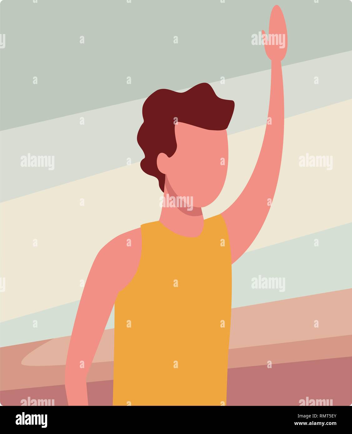 faceless guy raising hand portrait Stock Vector Image & Art - Alamy