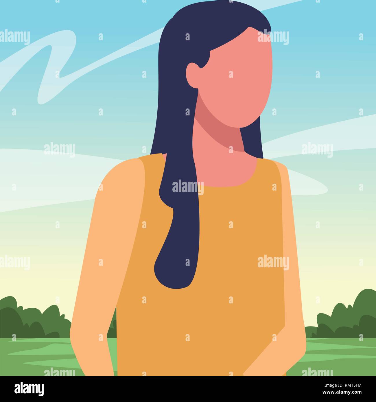 faceless girl portrait Stock Vector Image & Art - Alamy