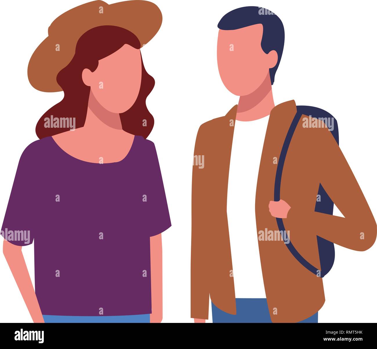 faceless couple walking together Stock Vector Image & Art - Alamy