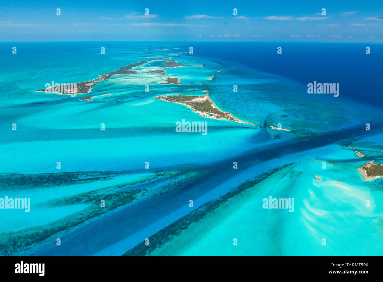 Aerial view, Exuma, Bahamas, America Stock Photo - Alamy