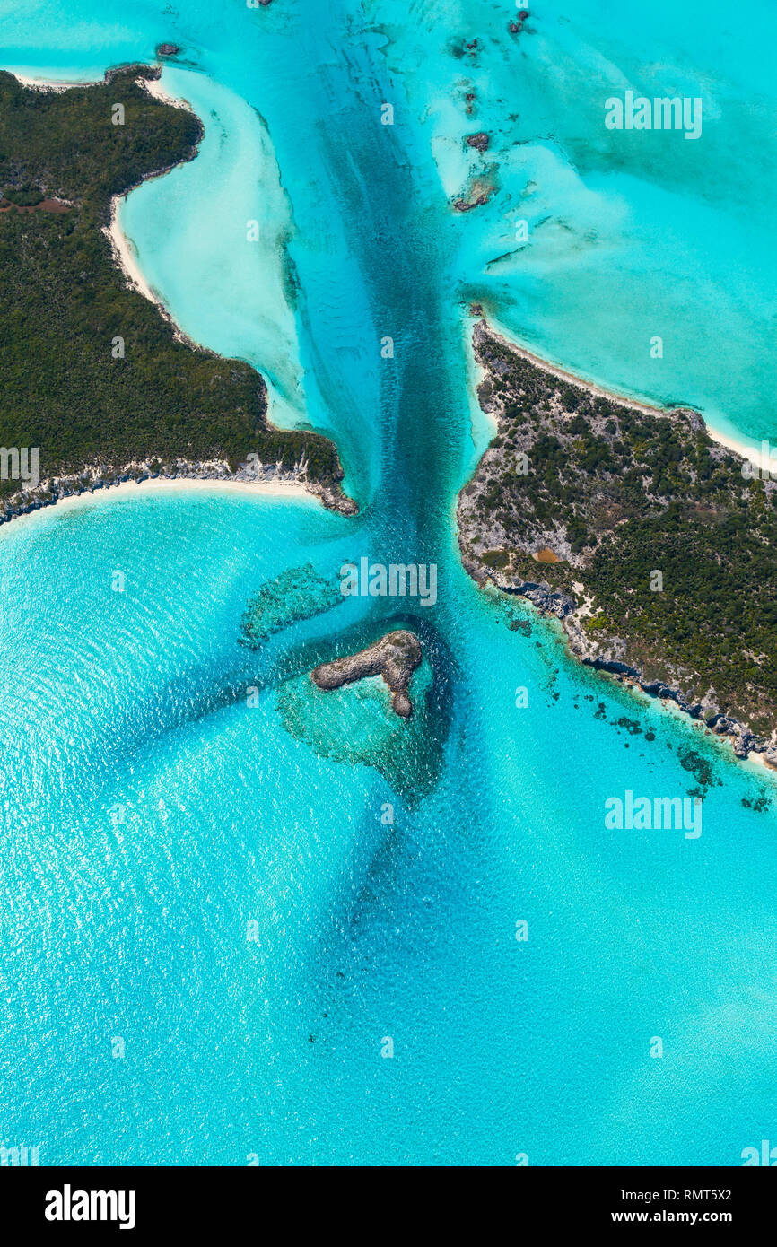 Aerial view, Exuma, Bahamas, America Stock Photo - Alamy