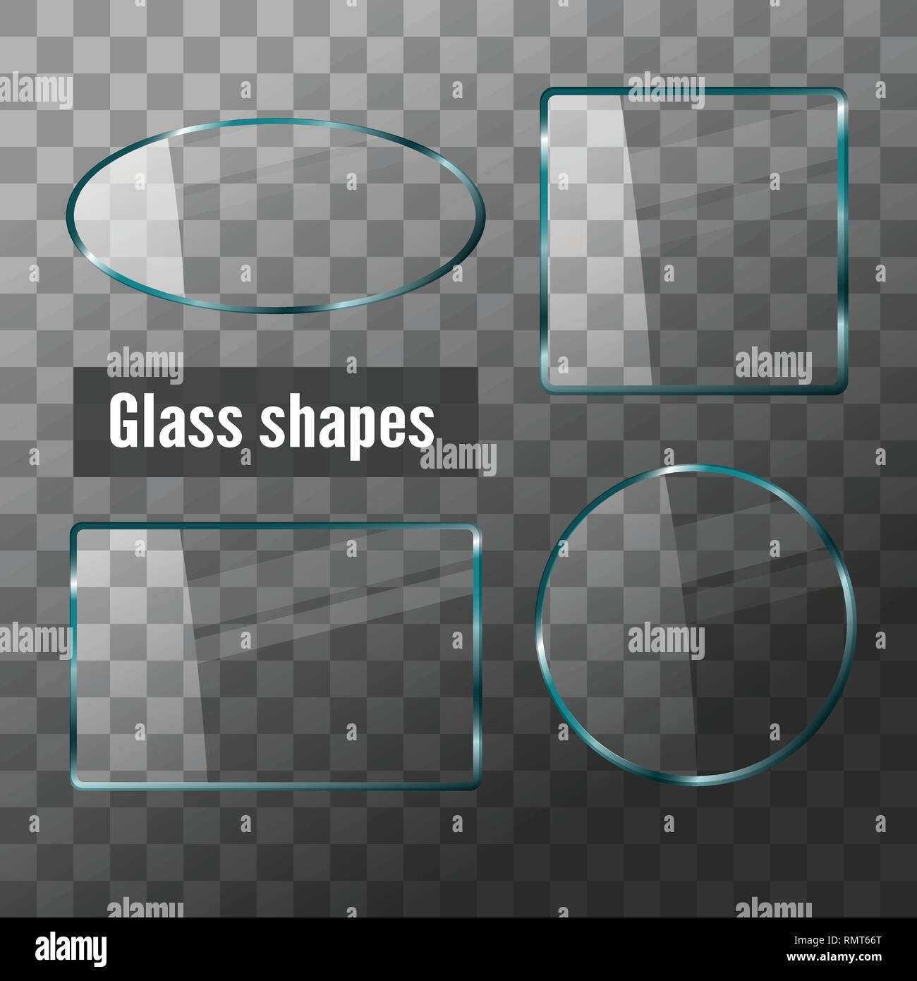 Glass shapes with reflections. Vector illustration for design Stock ...
