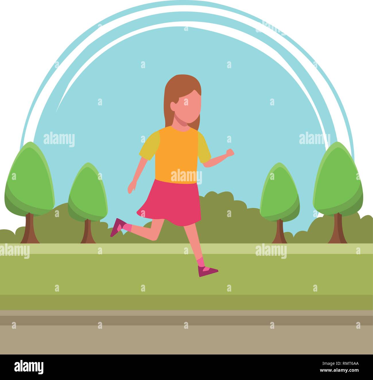 Girl running cartoon Stock Vector Image & Art - Alamy