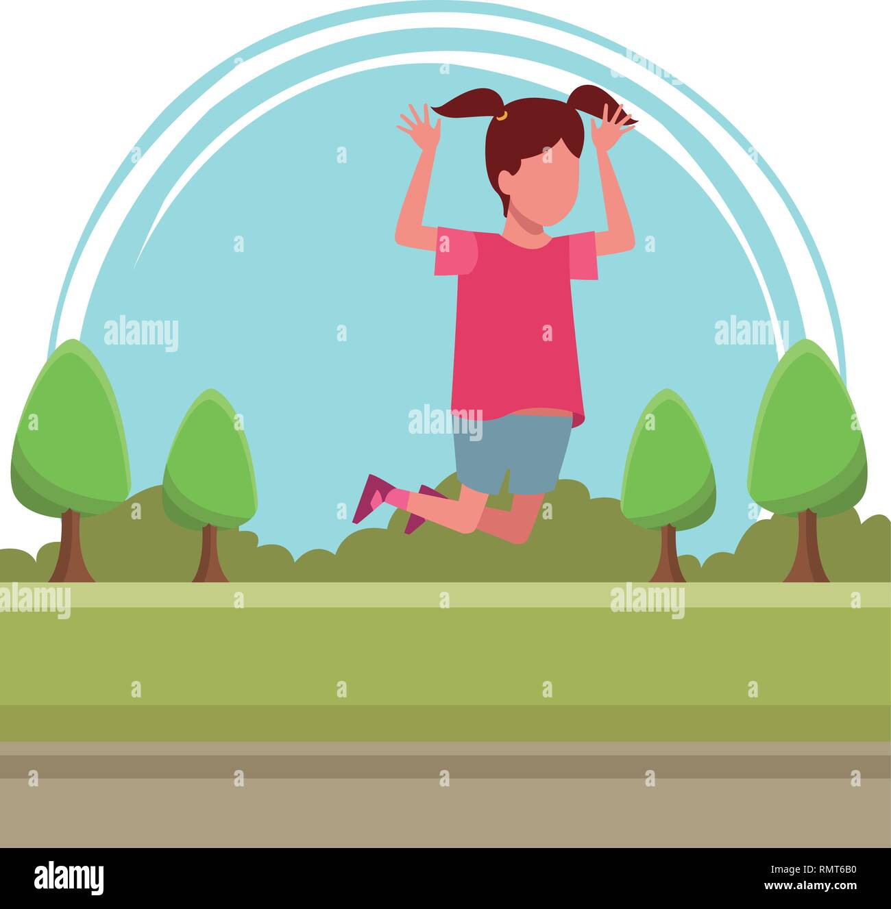 Girl jumping cartoon Stock Vector Image & Art - Alamy