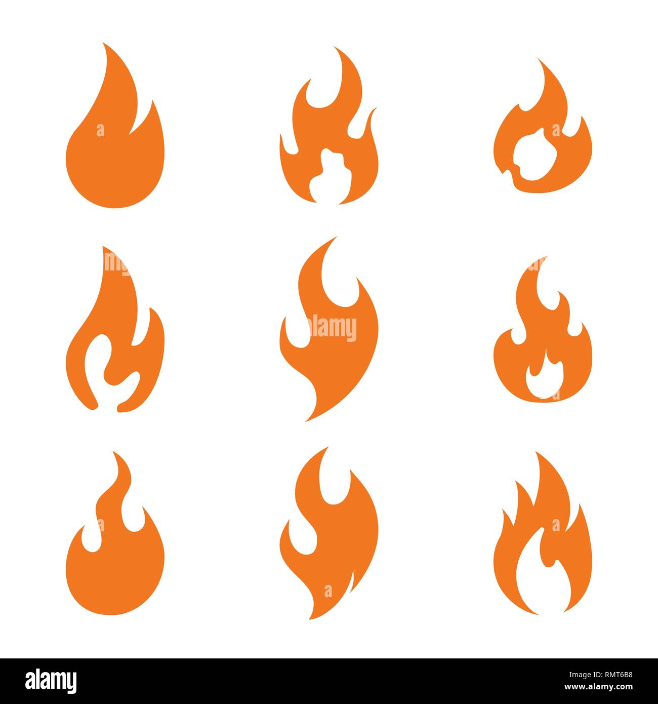 Fire flame logo icon set of nine Stock Vector Image & Art - Alamy