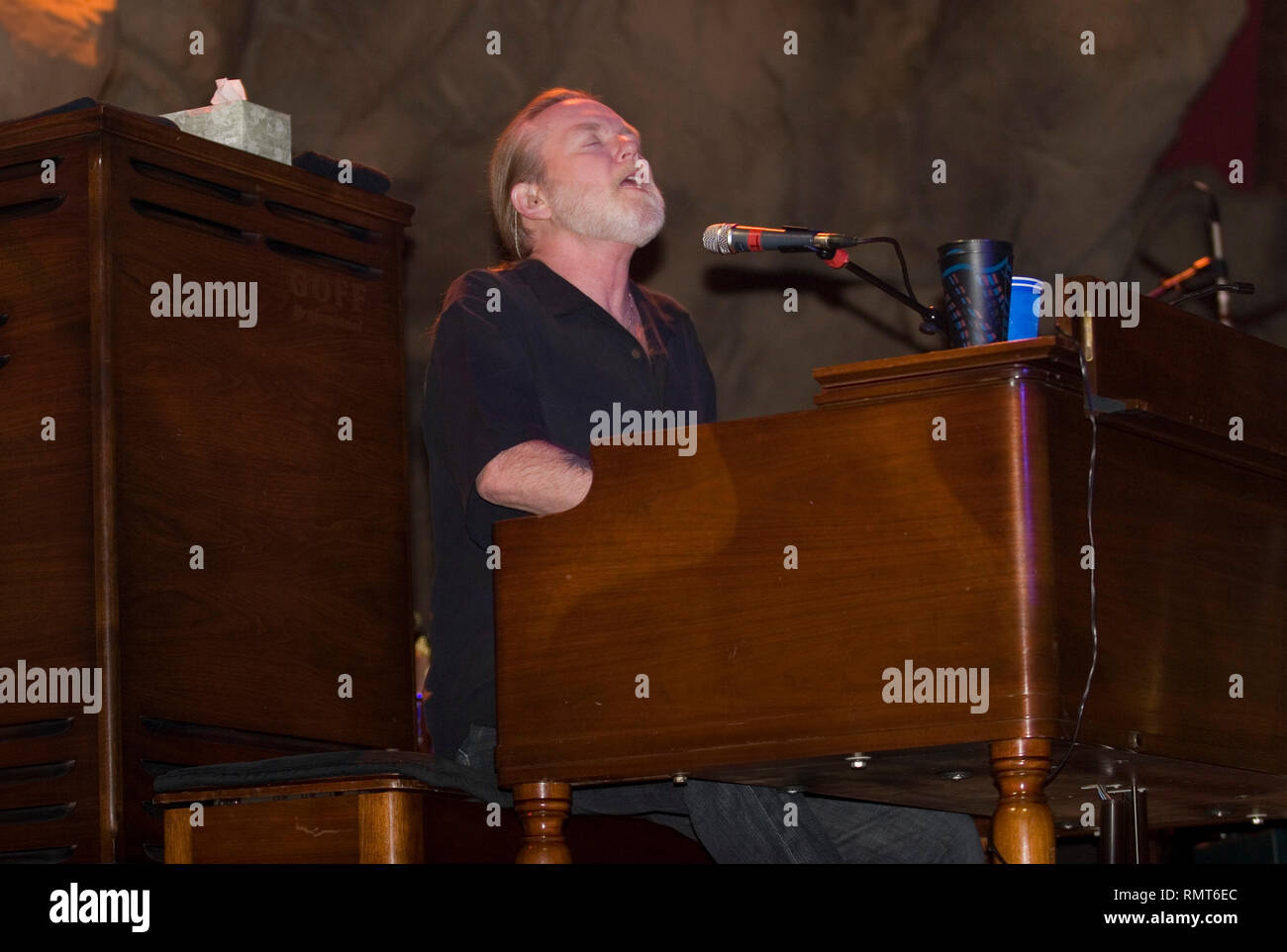 Gregg Allman is shown performing "live" in concert with his band Gregg ...