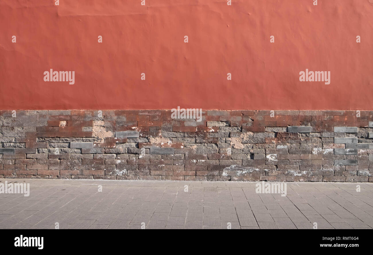 The old red brick wall with the cement, the part inside the Forbidden ...