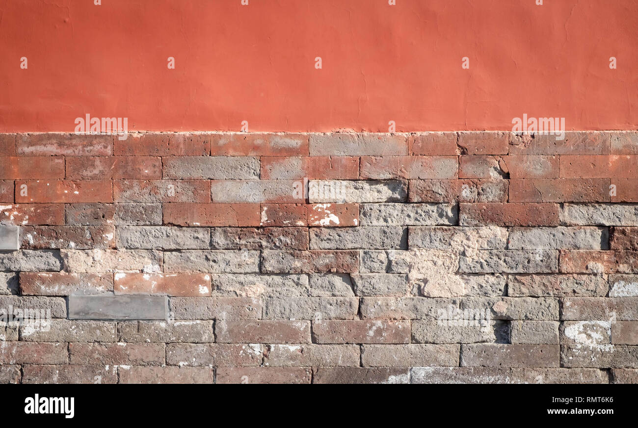 The old red brick wall with the cement, the part inside the Forbidden ...