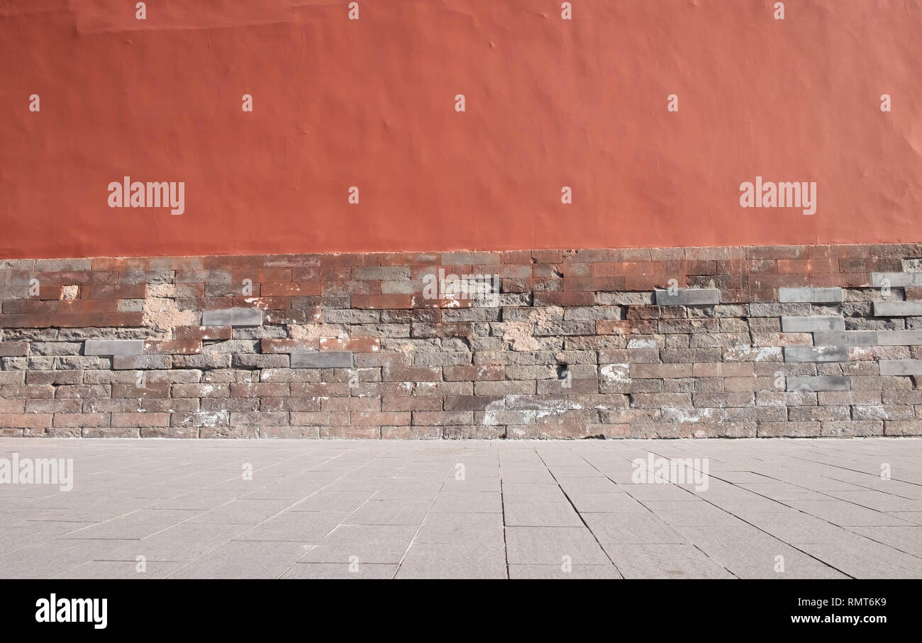 The old red brick wall with the cement, the part inside the Forbidden ...