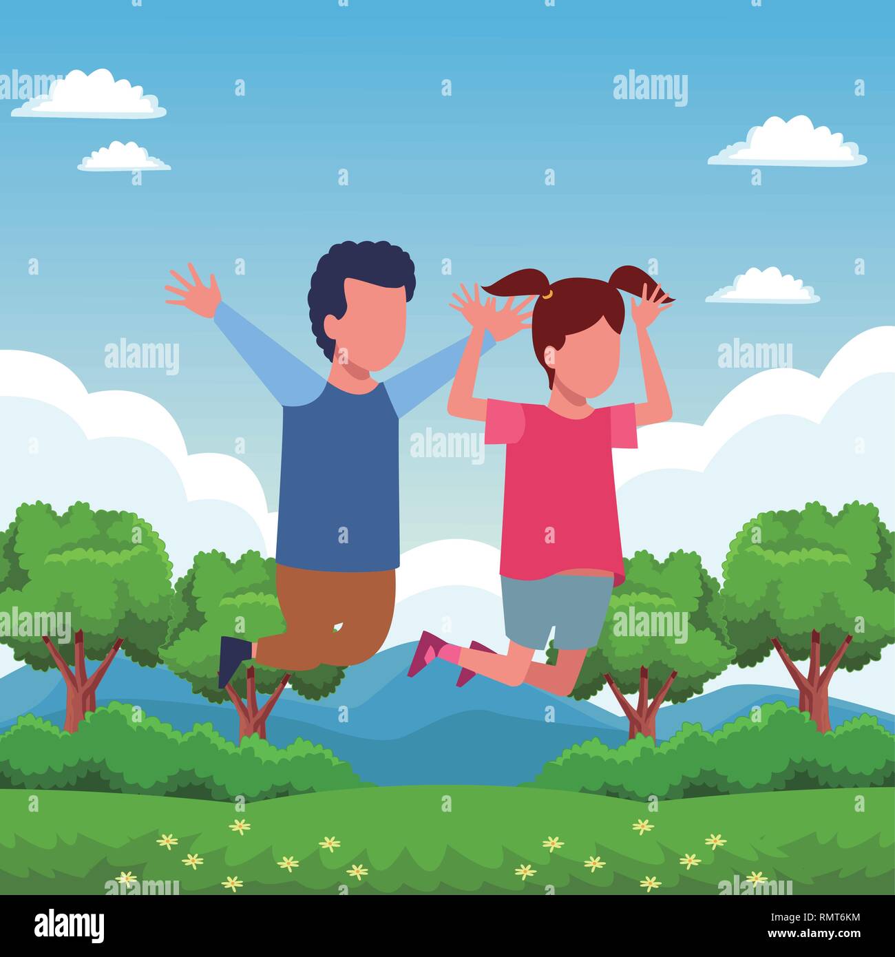 Kids playing cartoons Stock Vector Image & Art - Alamy