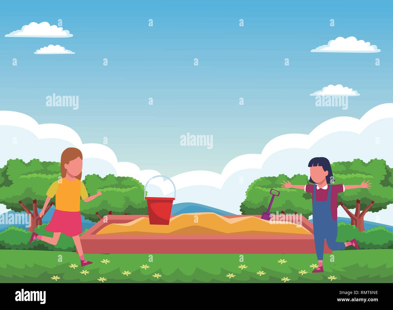 Kids playing cartoons Stock Vector Image & Art - Alamy