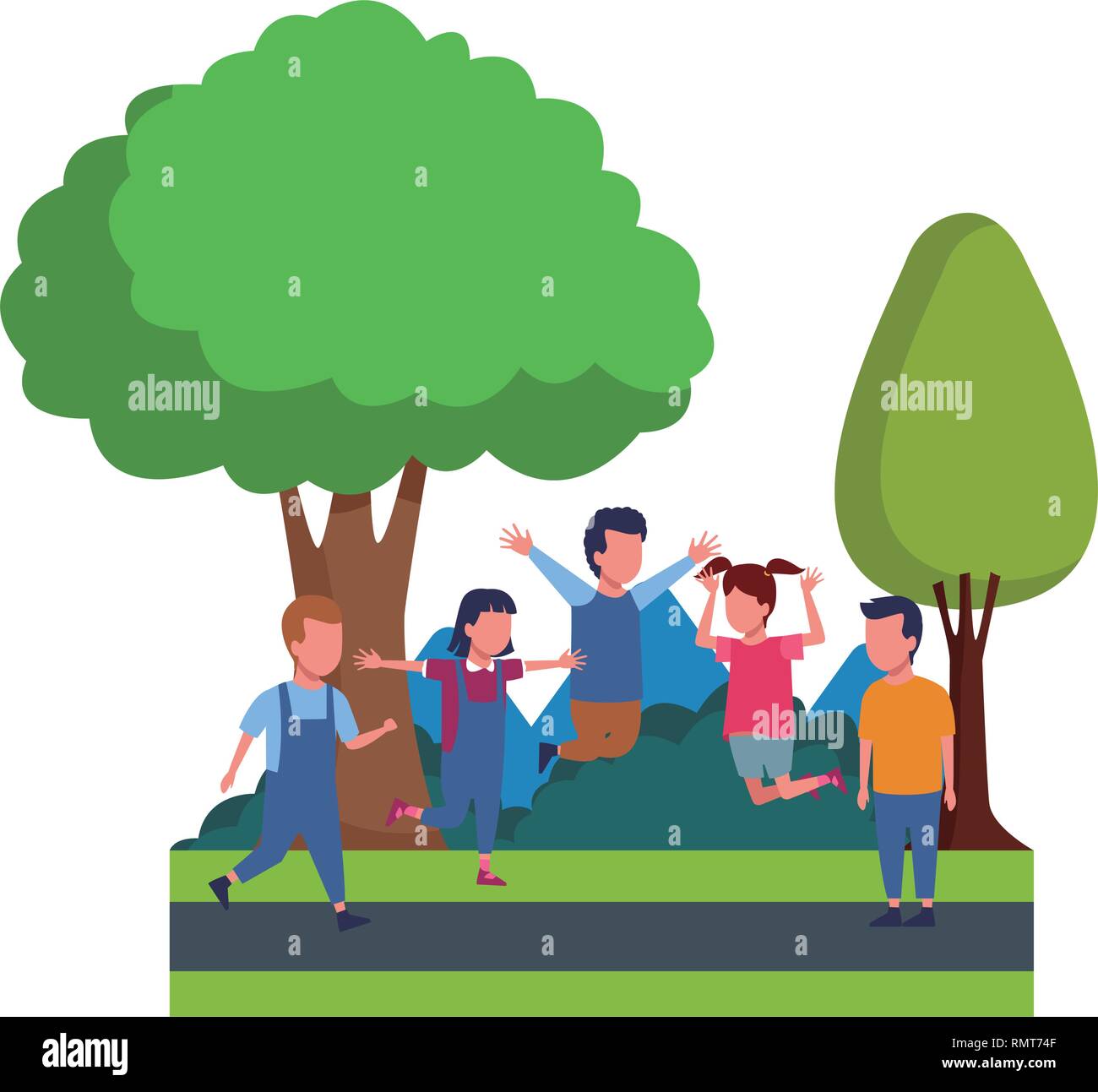 Kids playing cartoons Stock Vector Image & Art - Alamy