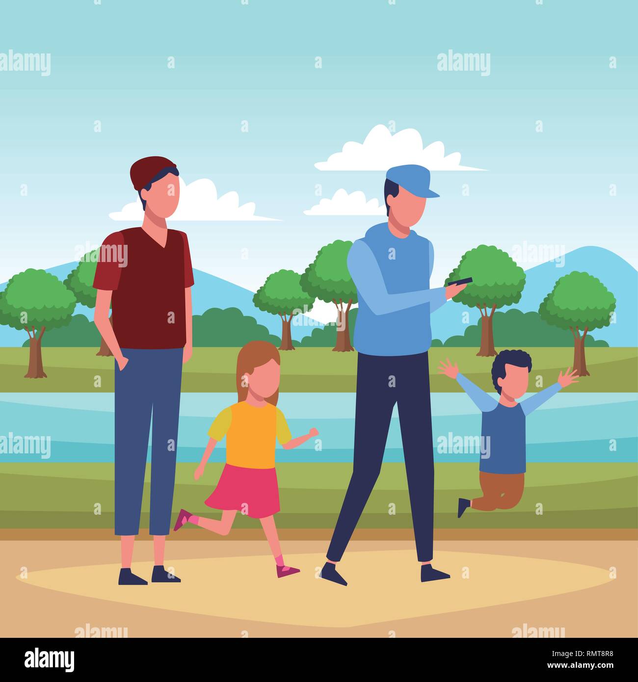 Family and kids cartoon Stock Vector Image & Art - Alamy